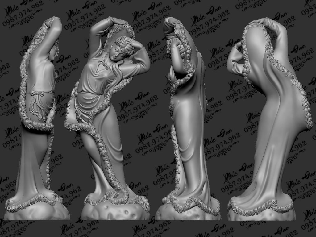 Mẫu Tứ đại mỹ nhân 3d Phúc Đan - Mẫu Khắc 3d